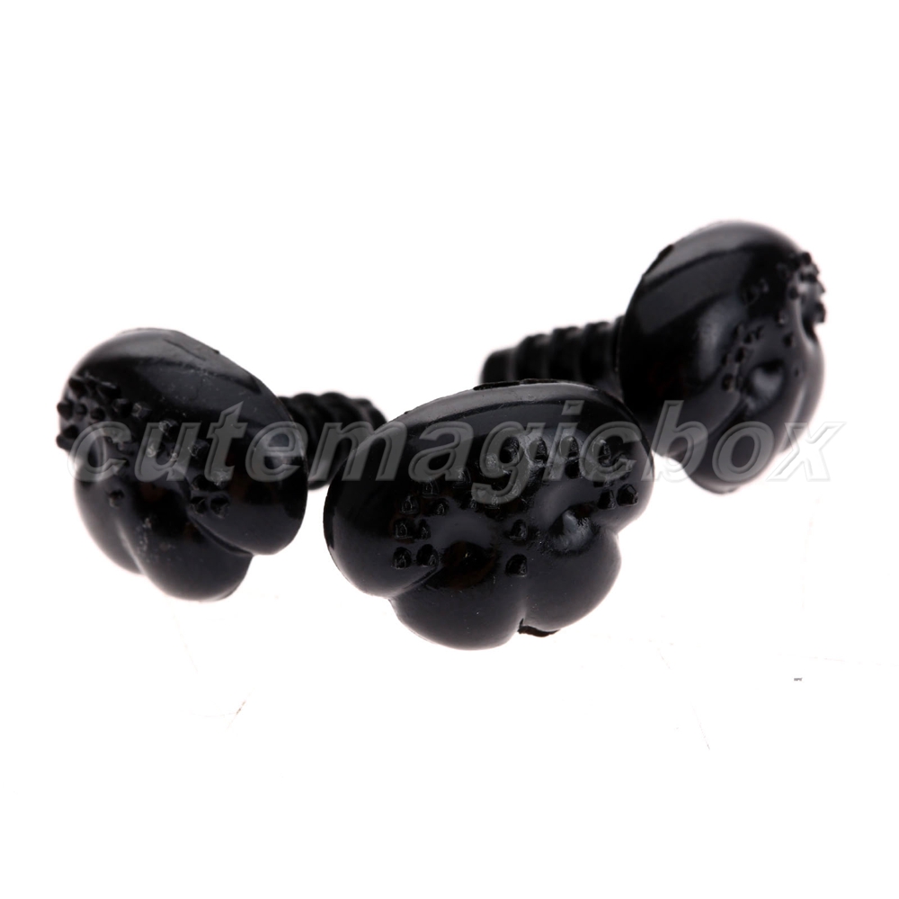 100Pcs DIY Craft Black Plastic Safety Noses Buttons Stuffed Animal Bear ...